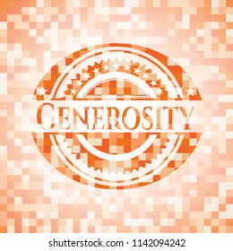 Generosity Abstract Orange Mosaic Emblem Background Stock Vector ...