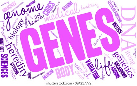 Genes Word Cloud On White Background Stock Vector (Royalty Free ...