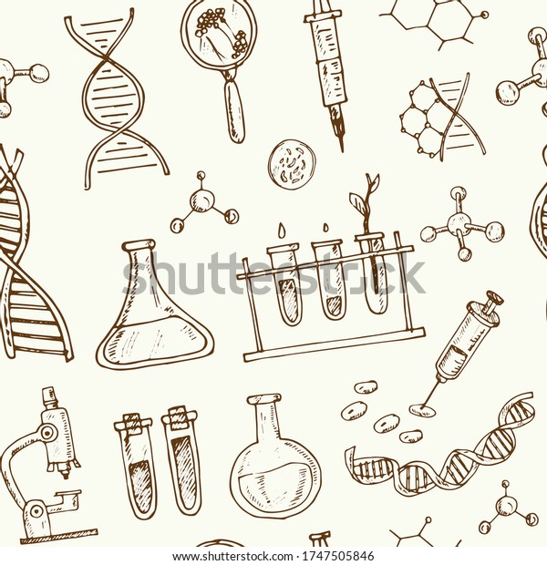 Genetic Engineering Isolated Hand Drawn Doodles Stock Vector (Royalty ...