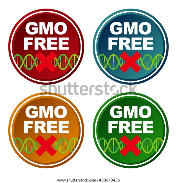 Genetically Modified Organismsgmo Free Emblem Sticker Stock Vector ...