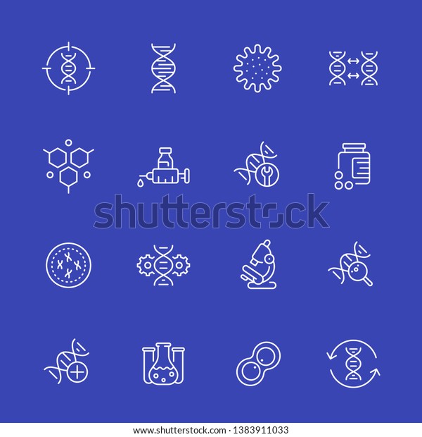 Genetics Icons Dna Gene Editing Genetic Stock Vector (Royalty Free ...