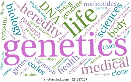 Genetics Word Cloud On White Background Stock Vector (Royalty Free ...