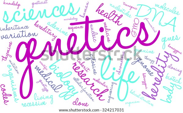 Genetics Word Cloud On White Background Stock Vector (Royalty Free ...