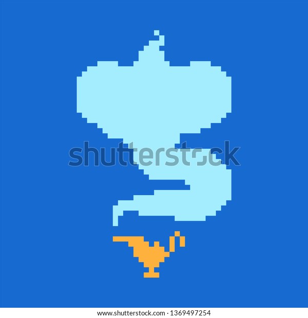 Genie Pixel Art Magic Gold Lamp Stock Vector (Royalty Free) 1369497254 ...