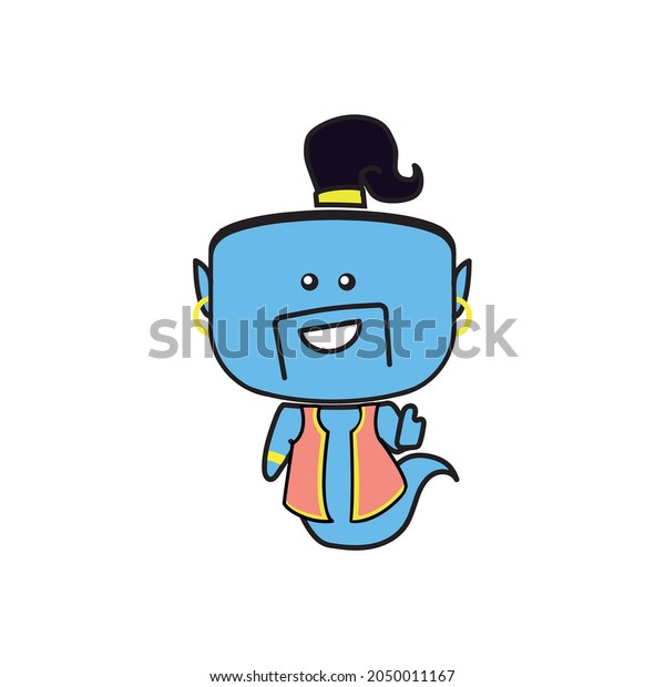 Genie Simple Vector Illustration Cartoon Character Stock Vector ...