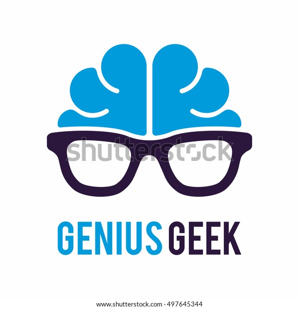 Genius Brain Geek Logo Icon Symbol Stock Vector (Royalty Free ...