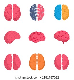 Genius Brain Icon Set Flat Set Stock Vector (Royalty Free) 1170945967 ...