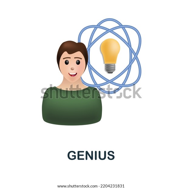 Genius Icon 3d Illustration Personal Productivity Stock Vector (Royalty ...