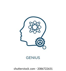 Genius Icon Thin Linear Genius Outline Stock Vector (Royalty Free ...