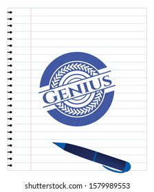 Genius Pen Draw Blue Ink Vector Stock Vector (Royalty Free) 1579989553 ...