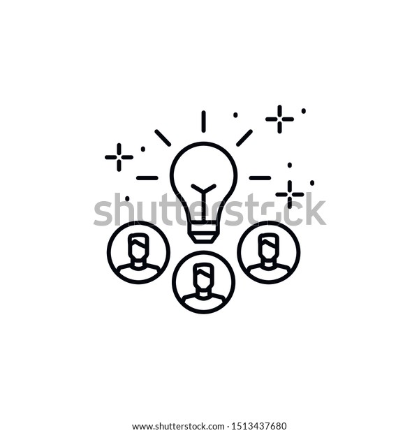 Genius People Light Bulb Icon Element Stock Vector (Royalty Free ...