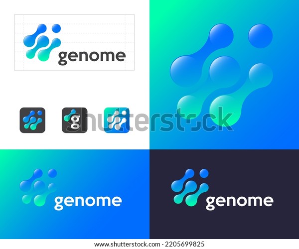 Genome Logo Blue Cells Identity Corporate Stock Vector (Royalty Free ...