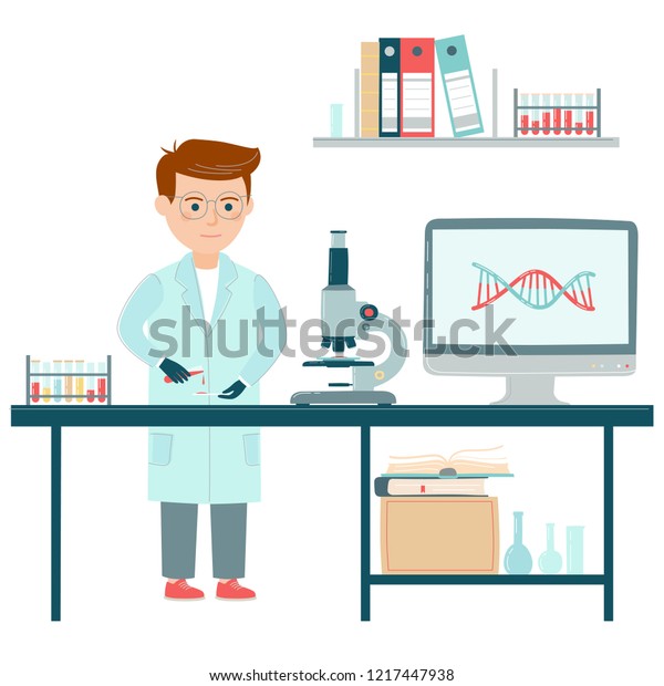 Genome Sequencing Project Scientist Dna Structure 库存矢量图（免版税）1217447938 ...