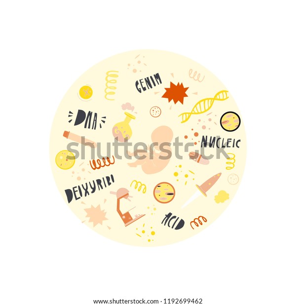 Genome Sequencing Unique Vector Illustration Doodle Stock Vector ...