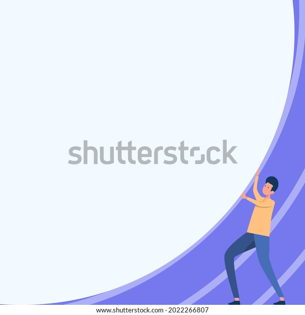 Gentleman Drawing Standing Pushing Big Circular Stock Vector (Royalty ...