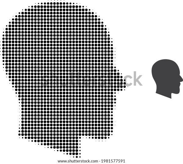 Gentleman Profile Halftone Dotted Icon Illustration Stock Vector ...