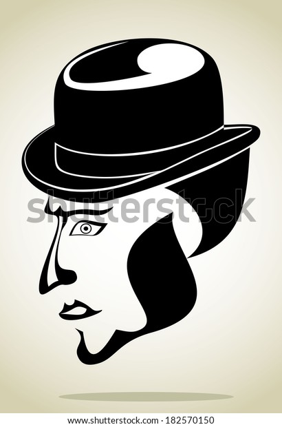 Gentleman Top Hat Head Vector Stock Vector (Royalty Free) 182570150