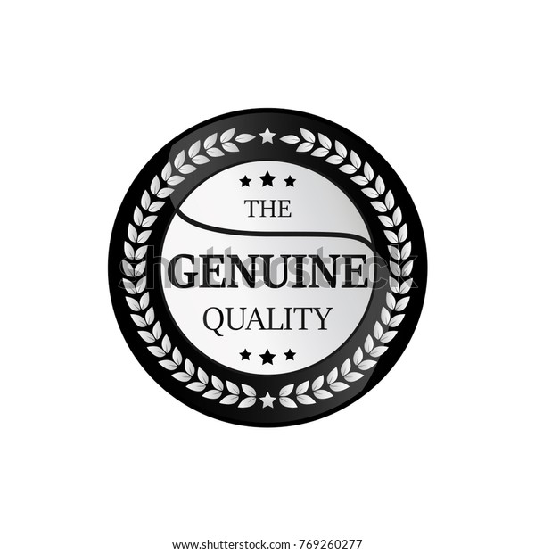 Genuine Label Badge On White Background Stock Vector (Royalty Free ...