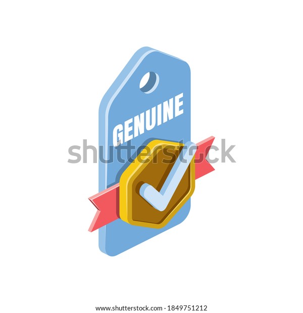 Genuine Label Tag Check Mark Vector Stock Vector (Royalty Free ...