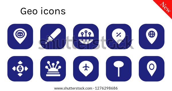 Geo Icon Set 10 Filled Geo Stock Vector (Royalty Free) 1276298686 ...