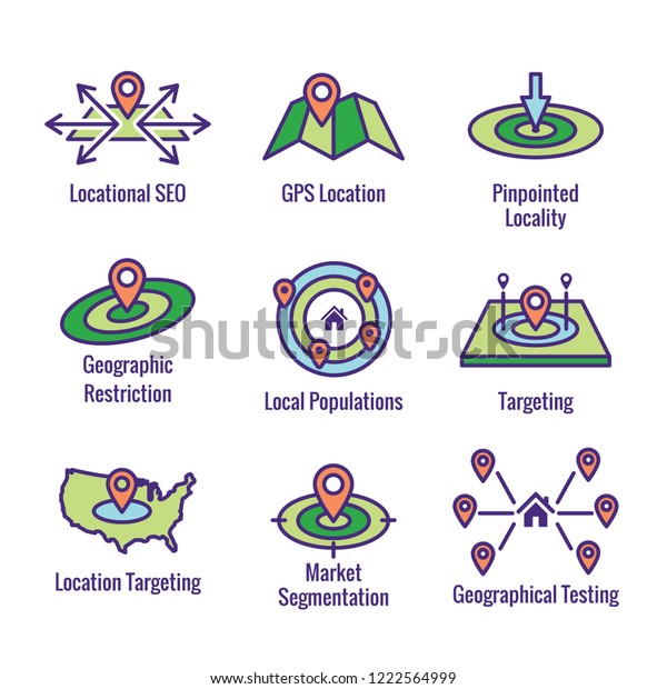 Geo Location Targeting Gps Positioning Geolocation Stock Vector ...