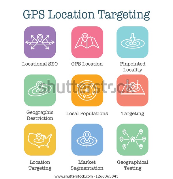 Geo Location Targeting Gps Positioning Geolocation Stock Vector ...