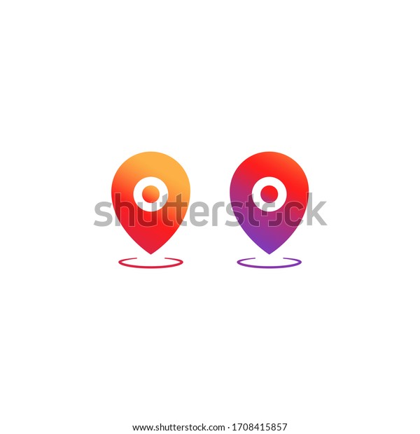 Geo Pin Location Icon Different Colors Stock Vector (Royalty Free ...