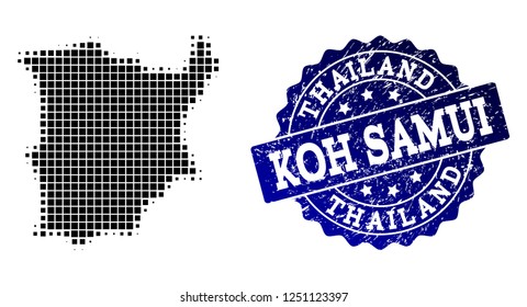 Geographic Collage Dot Map Koh Samui Stock Vector (Royalty Free) 1251123397