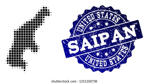 Geographic Collage Dot Map Saipan Island Stock Vector (Royalty Free ...