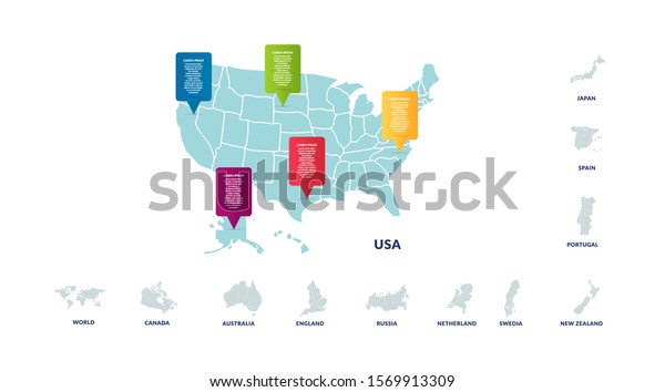 Geographic Infographic Data Template Design Developed Stock Vector ...