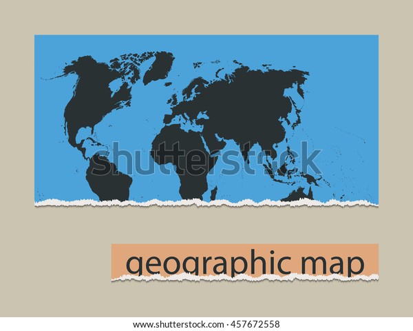Geographic Map Torn Paper Realistic Image Stock Vector (Royalty Free ...