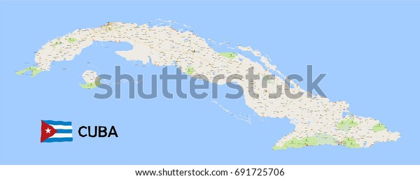 Geographical Map Cuba Identification Tourist Attractions 스톡 벡터(로열티 프리 ...