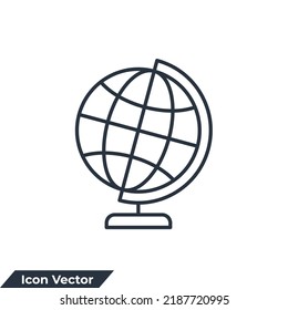 Geography Icon Logo Vector Illustration Globe Stock Vector (Royalty ...