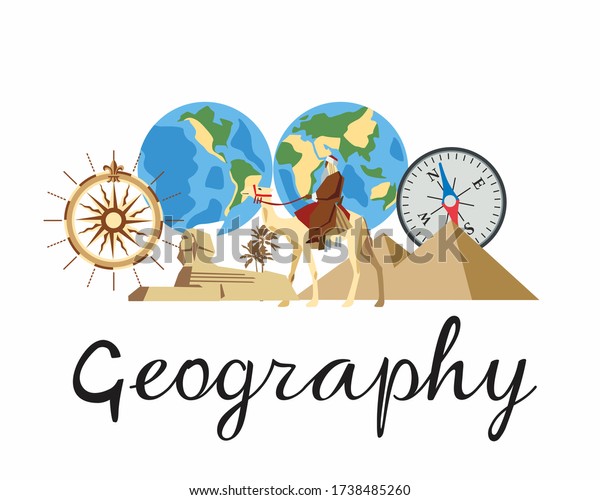 Geography Icon Set Subjects Designating School Stock Vector (Royalty ...