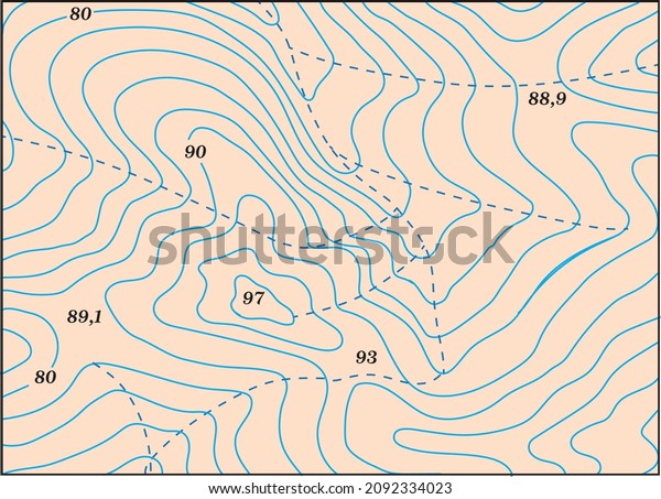 Formes géologiques - isohippes - carte : image vectorielle de stock ...