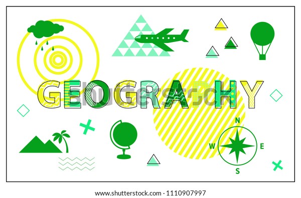 Geography Poster Headline Globe Silhouette Flying Stock Vector (Royalty ...