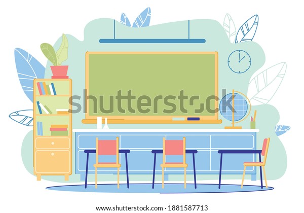 Geography School Classroom Interior Modern Flat Stock Vector (Royalty ...