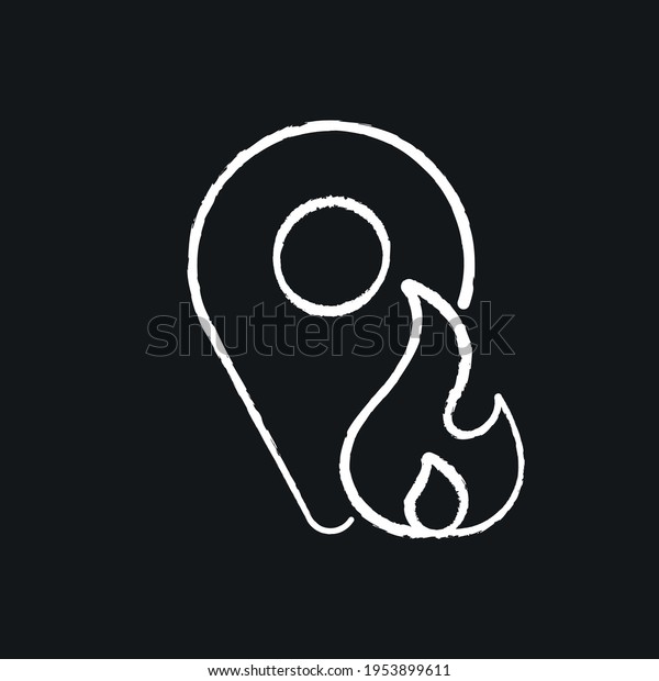 Geolocation Fire Chalk Icon Firefighters Rescue Stock Vector (Royalty ...