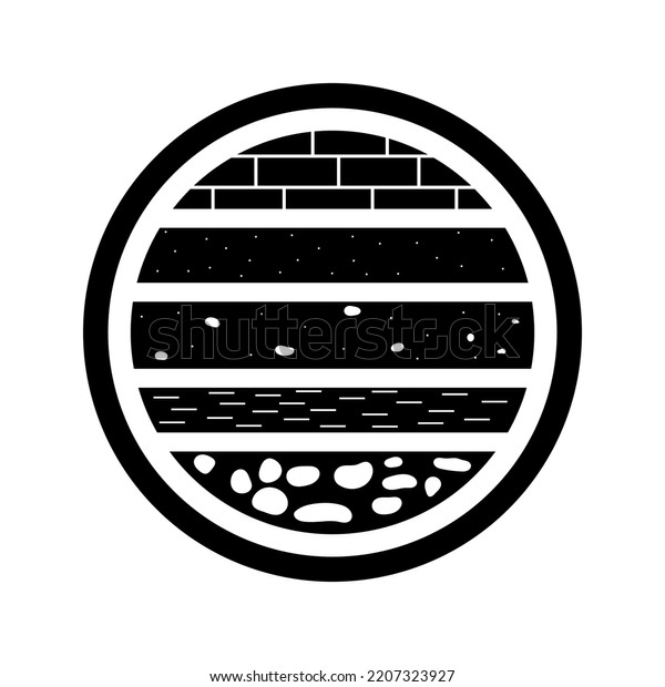 Geology Logo Black Sedimentary Layers Stock Vector (Royalty Free ...