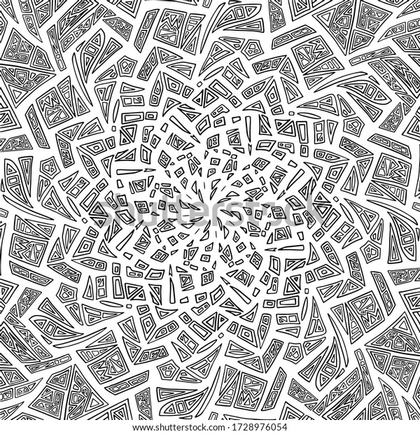 Geometric Abstract Coloring Book Page Hand: เวกเตอร์สต็อก (ปลอดค่า ...