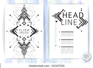 Geometric Abstract Flyer Brochure Template Design Stock Vector (Royalty ...