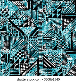 Geometric Abstract Illustration Monotone Pattern Drawn Stock Vector ...