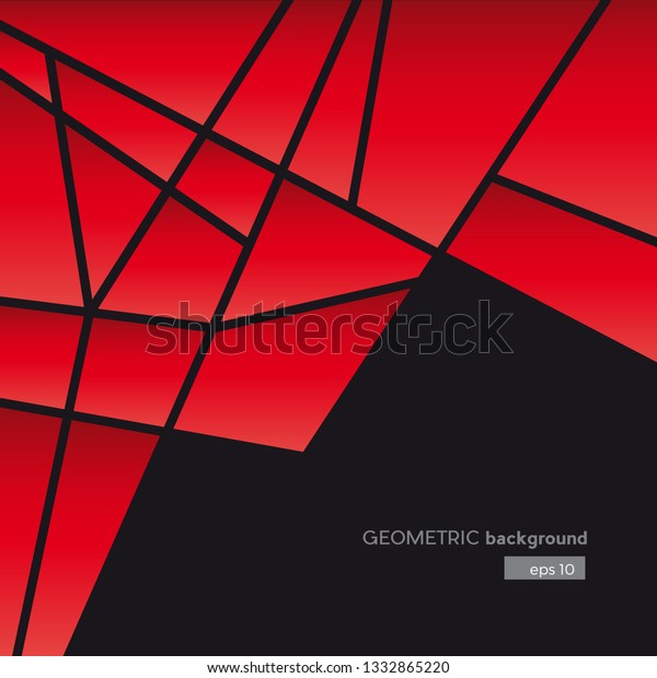 Geometric Abstract Red Polygons Vector Background Stock Vector (Royalty ...