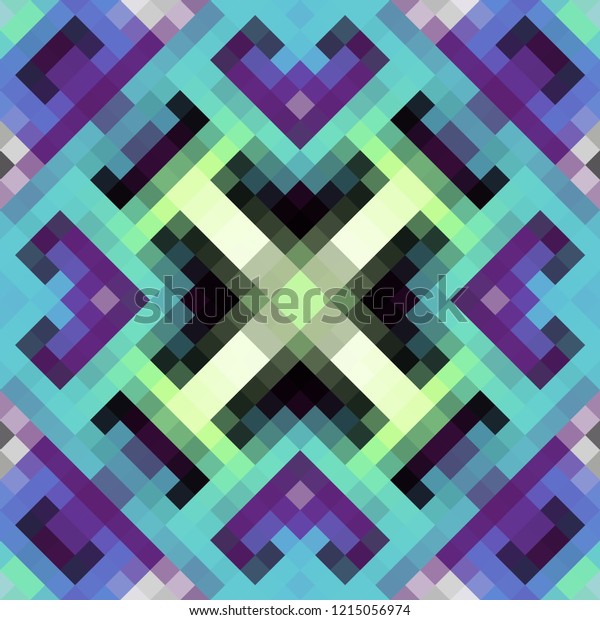 Geometric Abstract Symmetric Pattern Pixel Art Stock Vector (Royalty ...