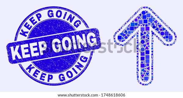 Geometric Arrow Mosaic Pictogram Keep Going Stock Vector (Royalty Free ...