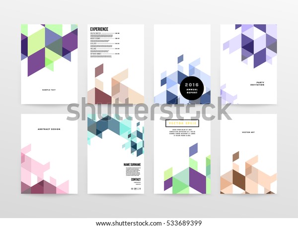 Geometric Background Template Covers Flyers Banners Stock Vector ...