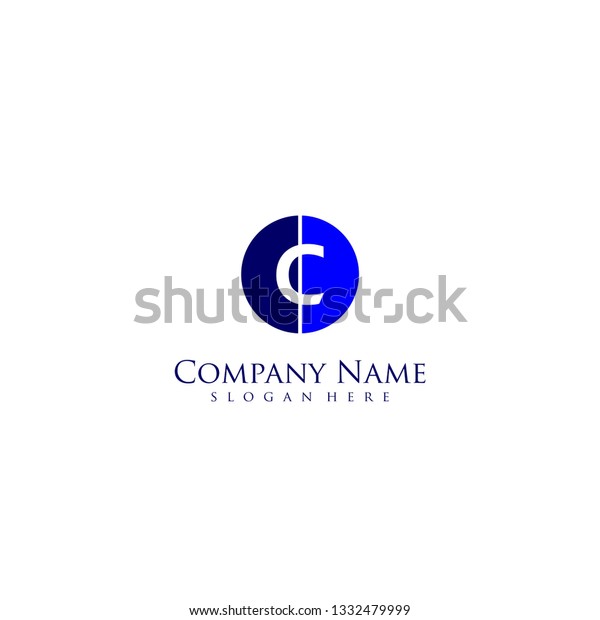 Geometric Blue Circle C Logo Letter Stock Vector (Royalty Free ...