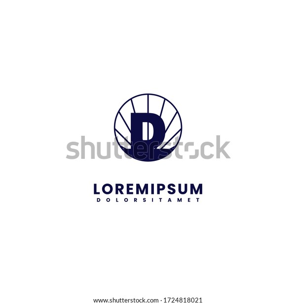 Geometric Blue Circle D Logo Letter Stock Vector (Royalty Free) 1724818021