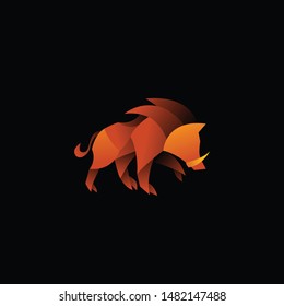 Geometric Boar Logo Design Vector Combined Stock Vector (Royalty Free ...