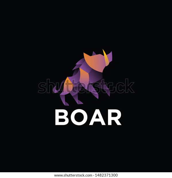 Geometric Boar Logo Design Vector Combined Stock Vector (Royalty Free ...